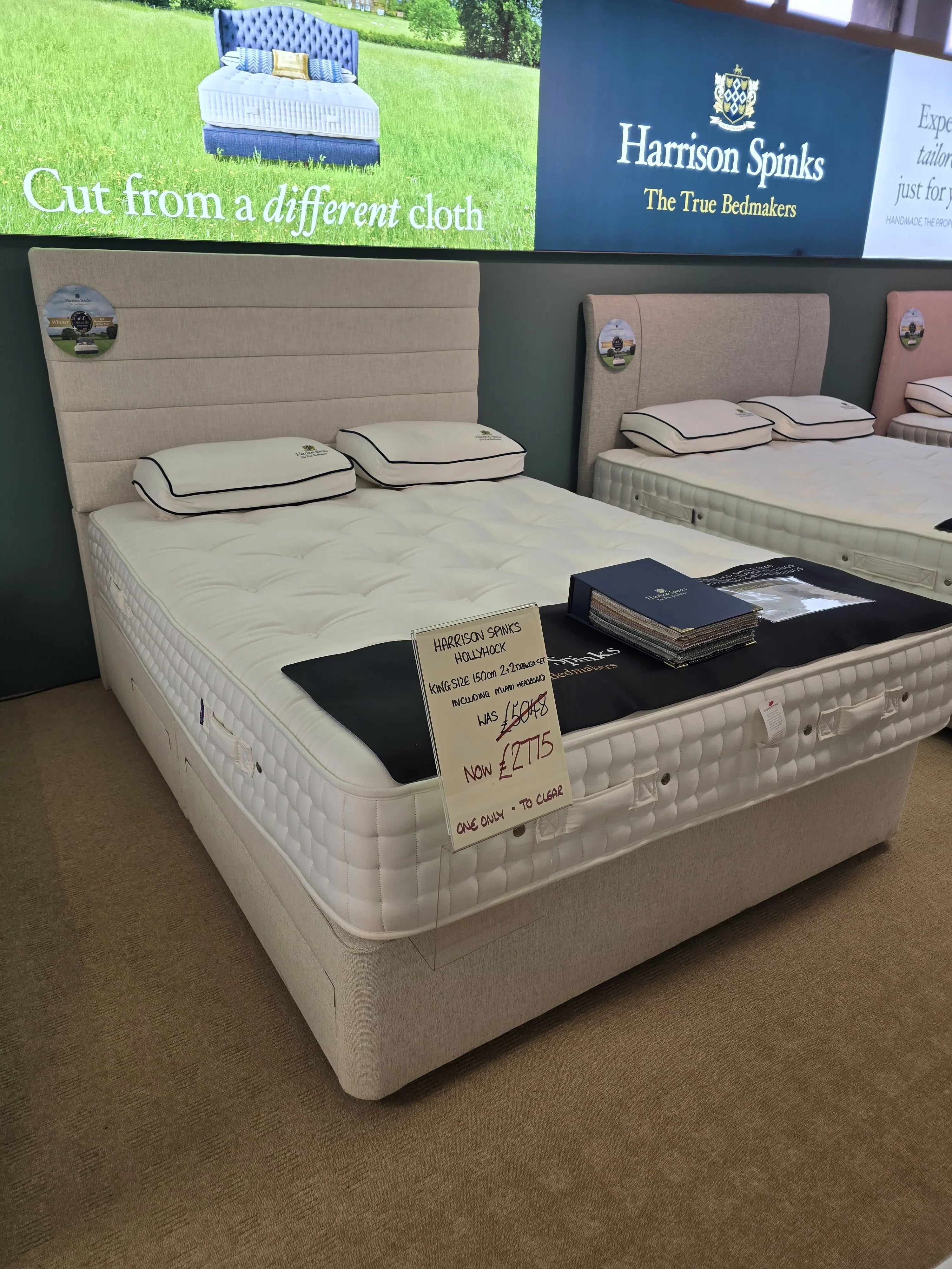 Harrison Spinks Hollyhock 2 Drawer Divan set Including Headboard – Hunters Furniture