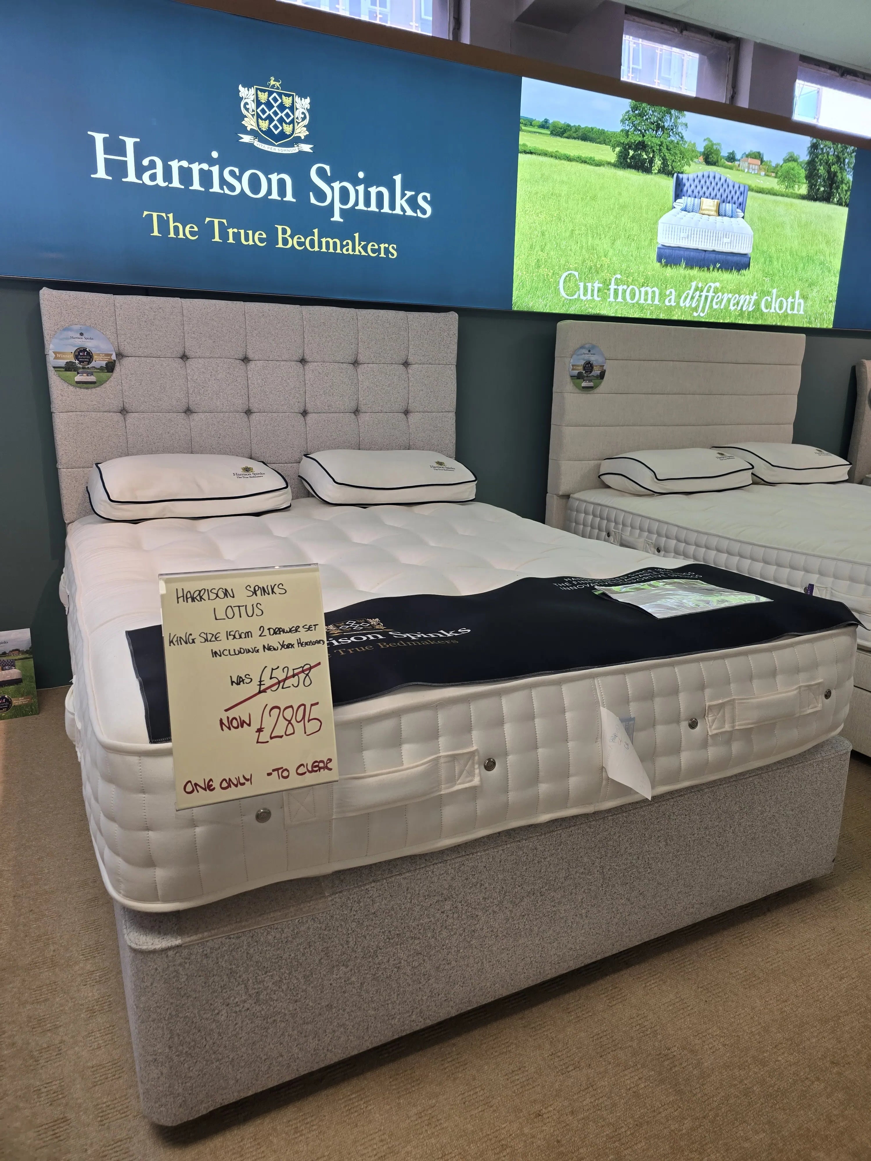 Harrison Spinks Lotus 2 Drawer Divan set Including Headboard – Hunters Furniture